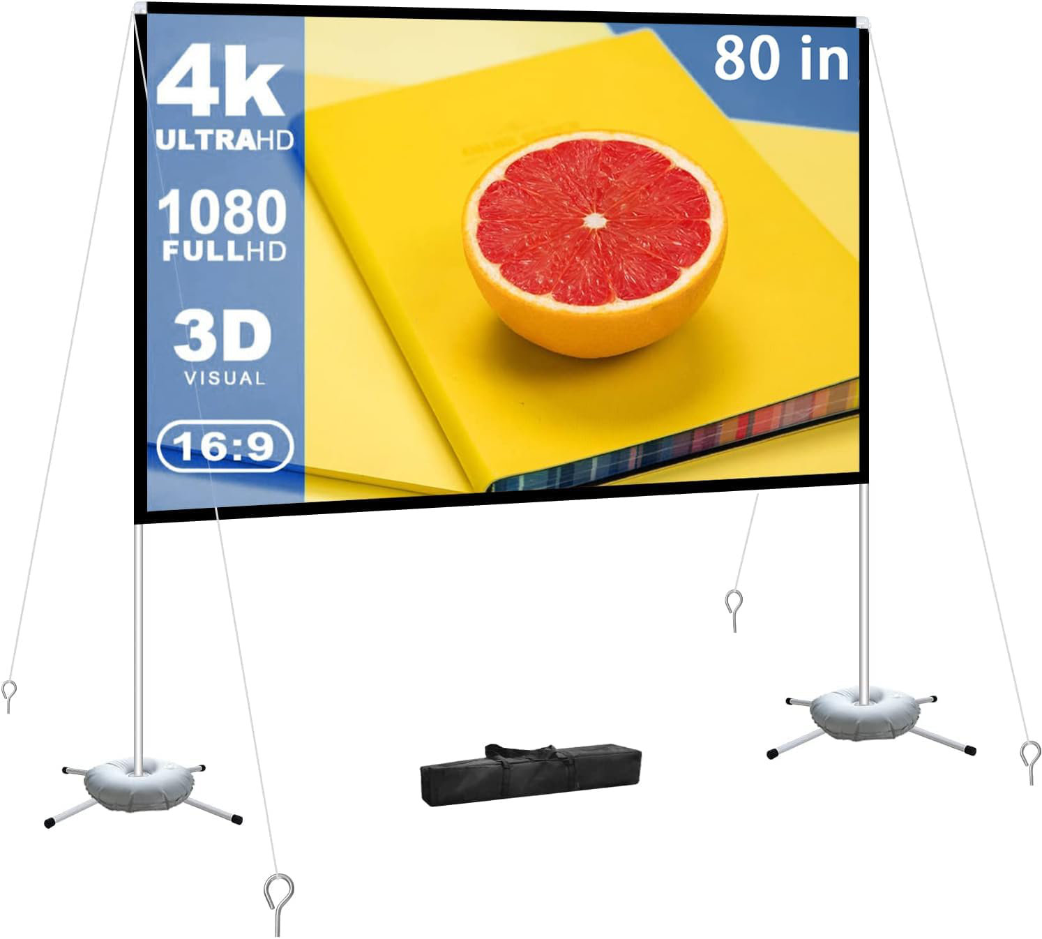 HIGEMZ Projection Screens Stand 4k Cinema 80 Inch For Camping - Wayfair ...