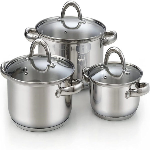 YITAHOME 6 - Piece Non-Stick Stainless Steel Cookware Set | Wayfair