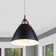 Ebern Designs Raygan 10.75"W Black Metal+Coffee Leather Dimmable ...