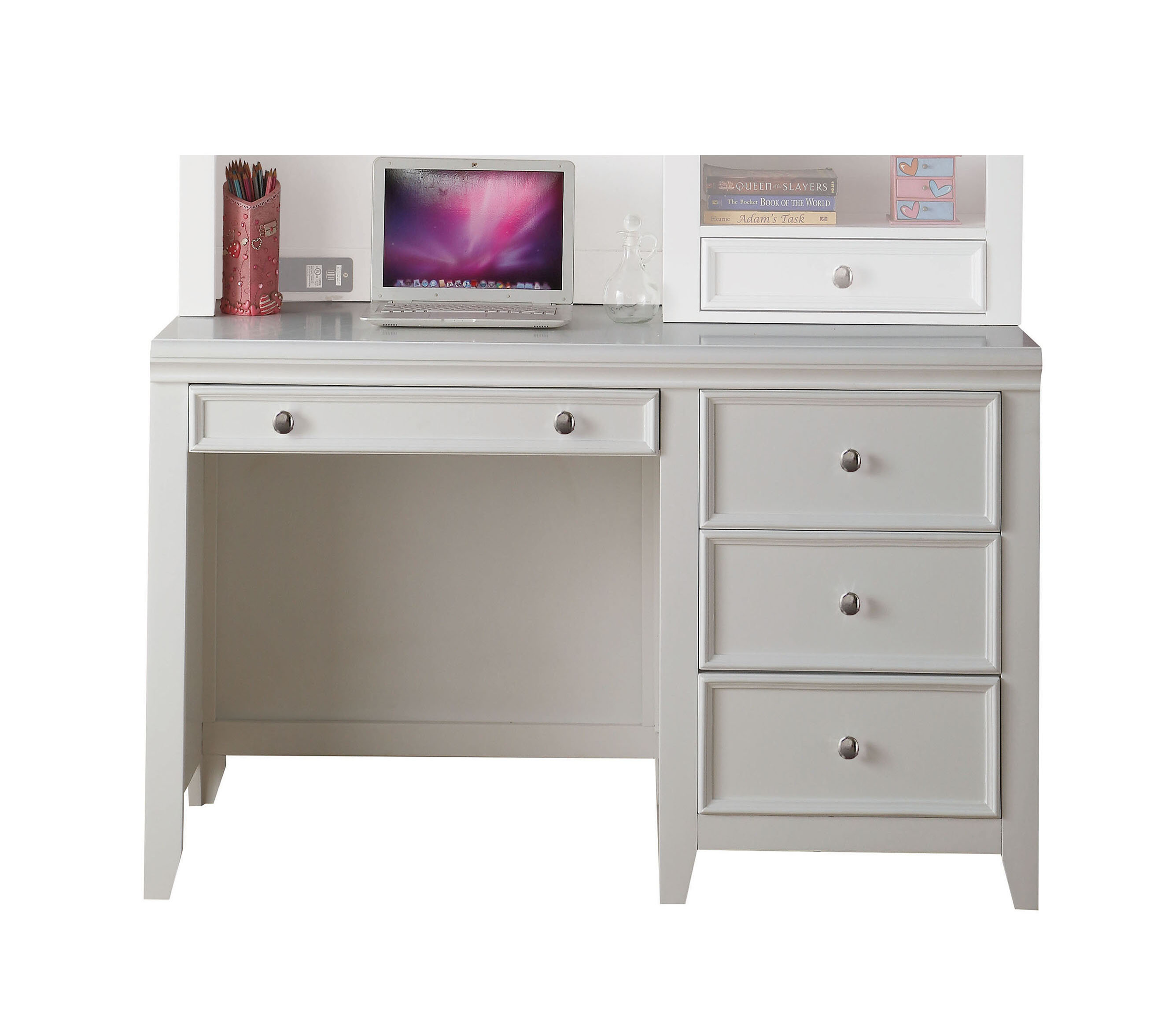Plethoria Cassidy White Computer Desk with 3-Drawer | Wayfair