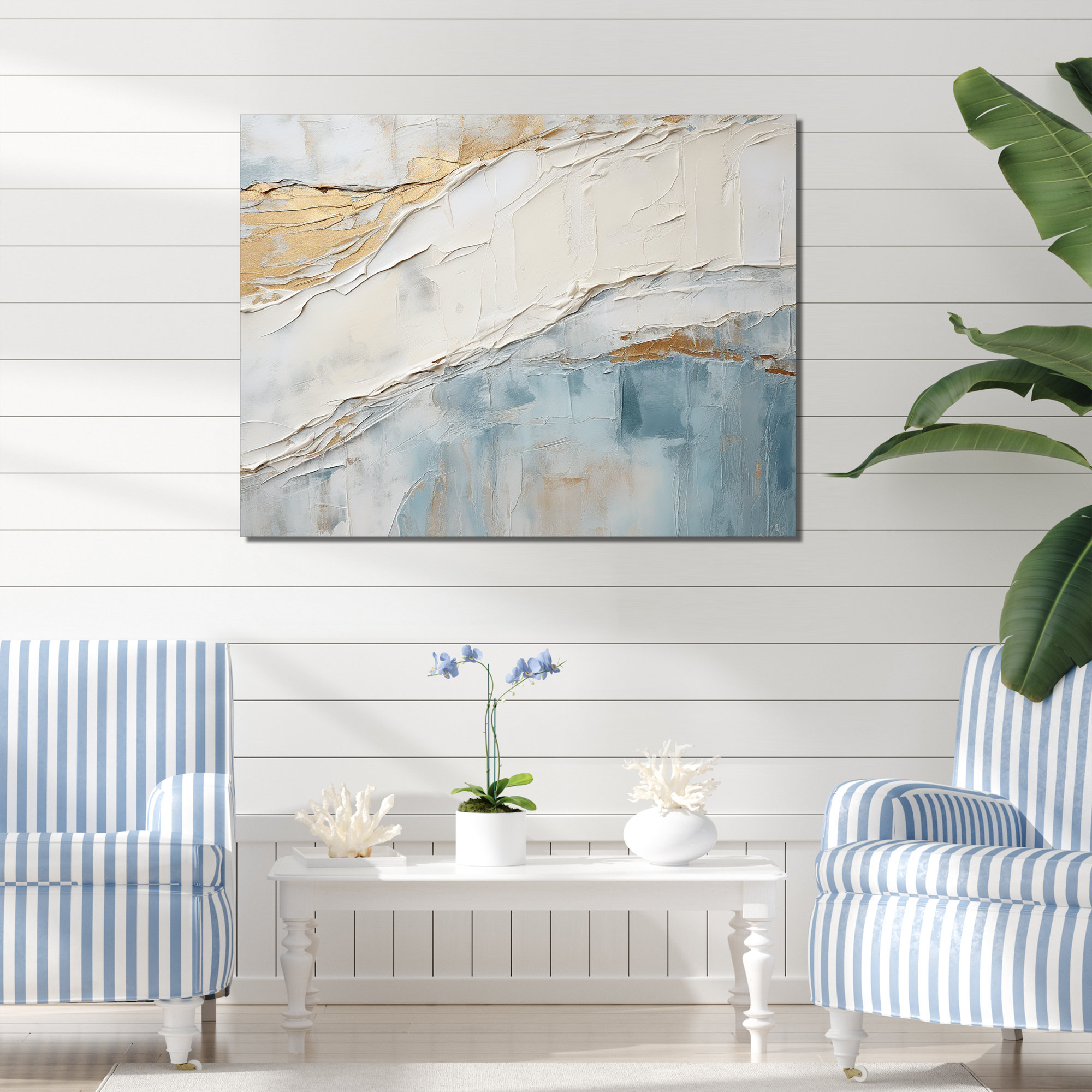 Design Art Minimalism Beige And Grey Wave Horizon II - Coastal ...