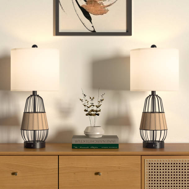 Beachcrest Home Zana 72'' Walnut Wood Column Floor Lamp & Reviews | Wayfair