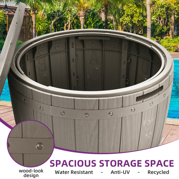 YITAHOME 33 Gallon Round Deck Box & Reviews | Wayfair