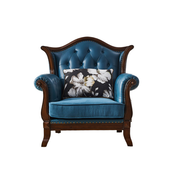 Canora Grey Dashia 43.3'' Wide Tufted Genuine Leather Armchair | Wayfair