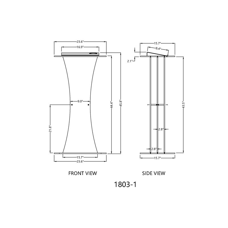 FixtureDisplays Clear Acrylic Lucite Podium Pulpit Lectern w/ white ...