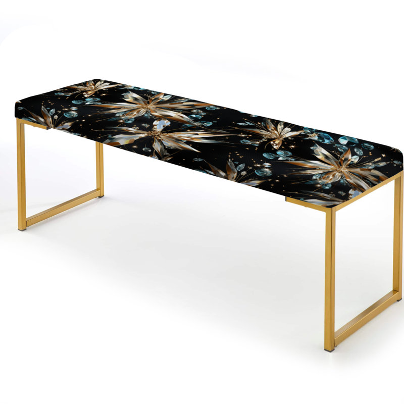 Design Art Black And Gold Glass Glamour Opulence - Glam Upholstered ...