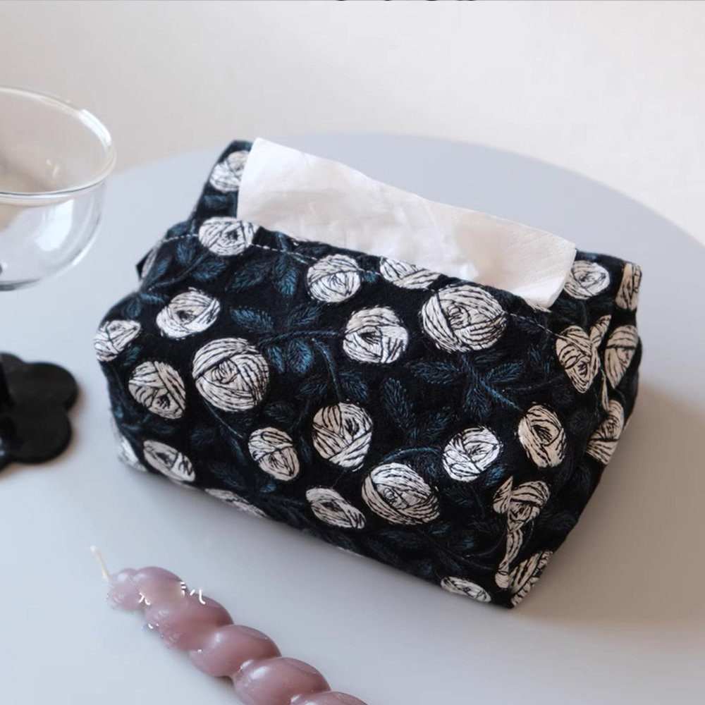 Red Barrel Studio® Fabric Tissue Box Stylish Desktop Tissue Storage Box Cover | Wayfair