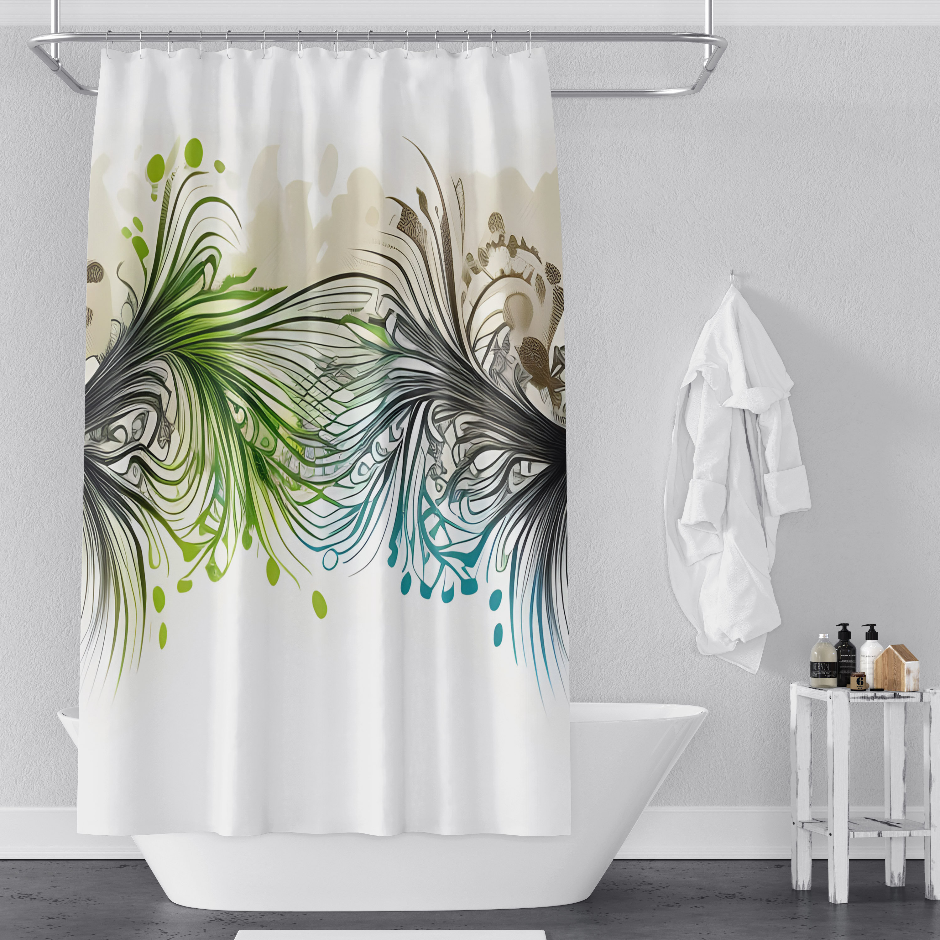 East Urban Home Areyana Abstract Shower Curtain | Wayfair