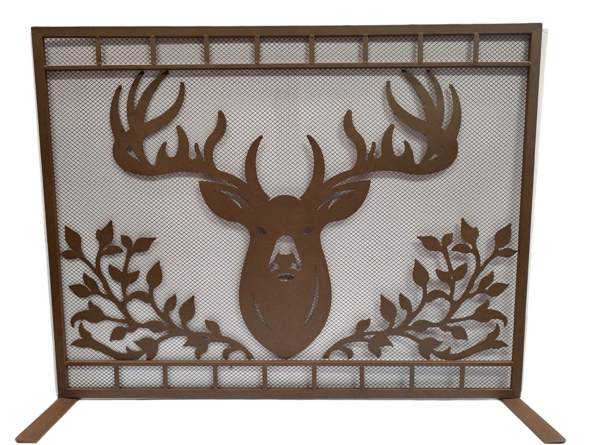 Millwood Pines Dulin Woodland Forest Deer Buck Heavy Brown Metal Mesh ...