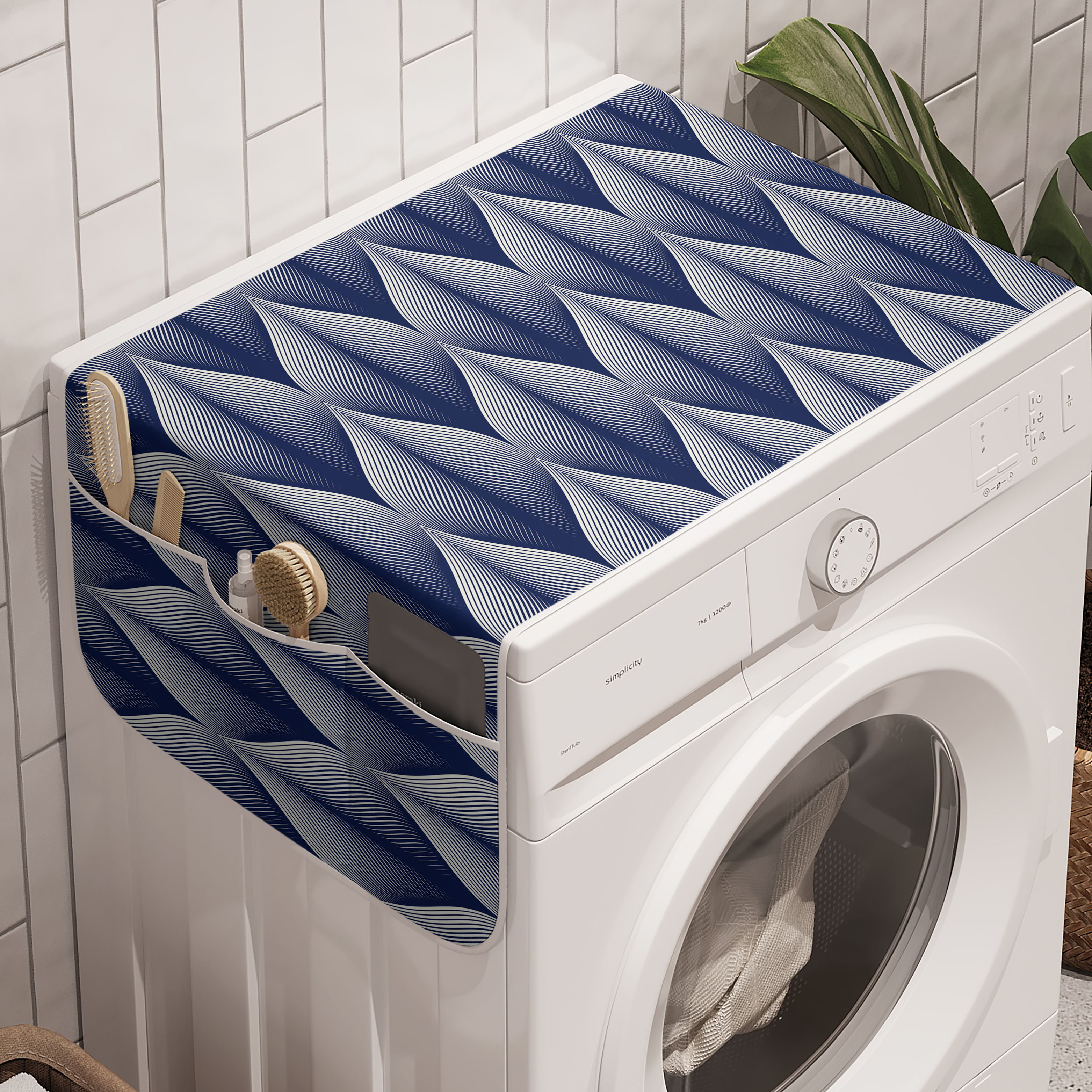 East Urban Home Geometric Washing Machine Organizer Pack of 2 47" x 18. ...