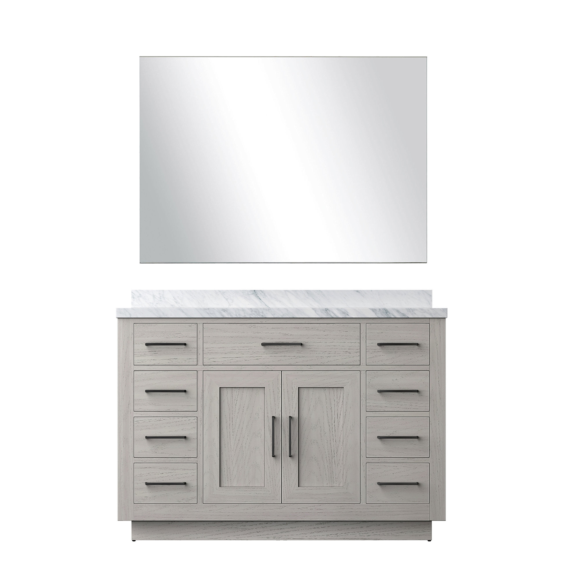 One Allium Way 48 In. W White Oak Single Bath Vanity With Marble ...