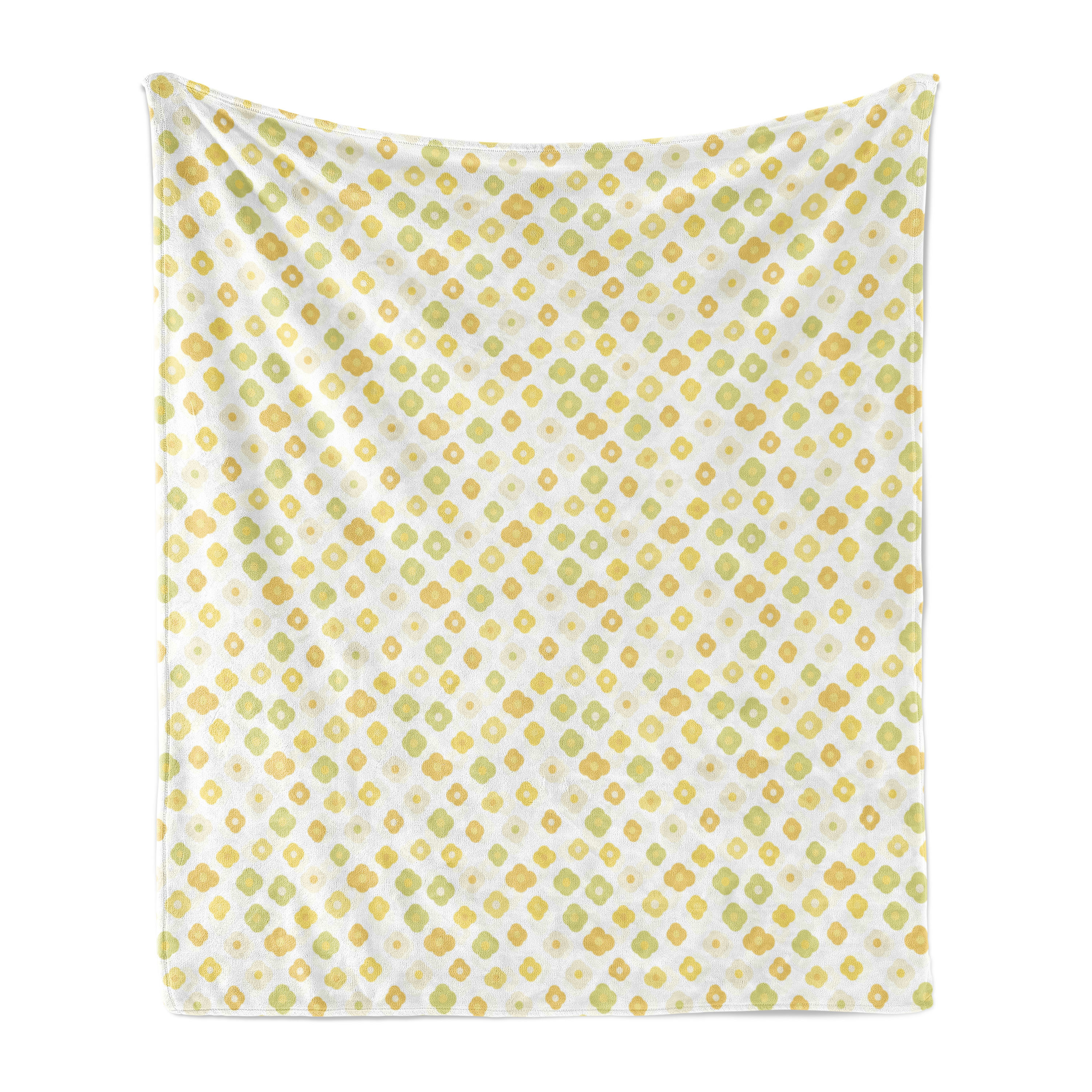 Ambesonne Green Yellow Fleece Throw Blanket Flowers Daisies Pale Green ...