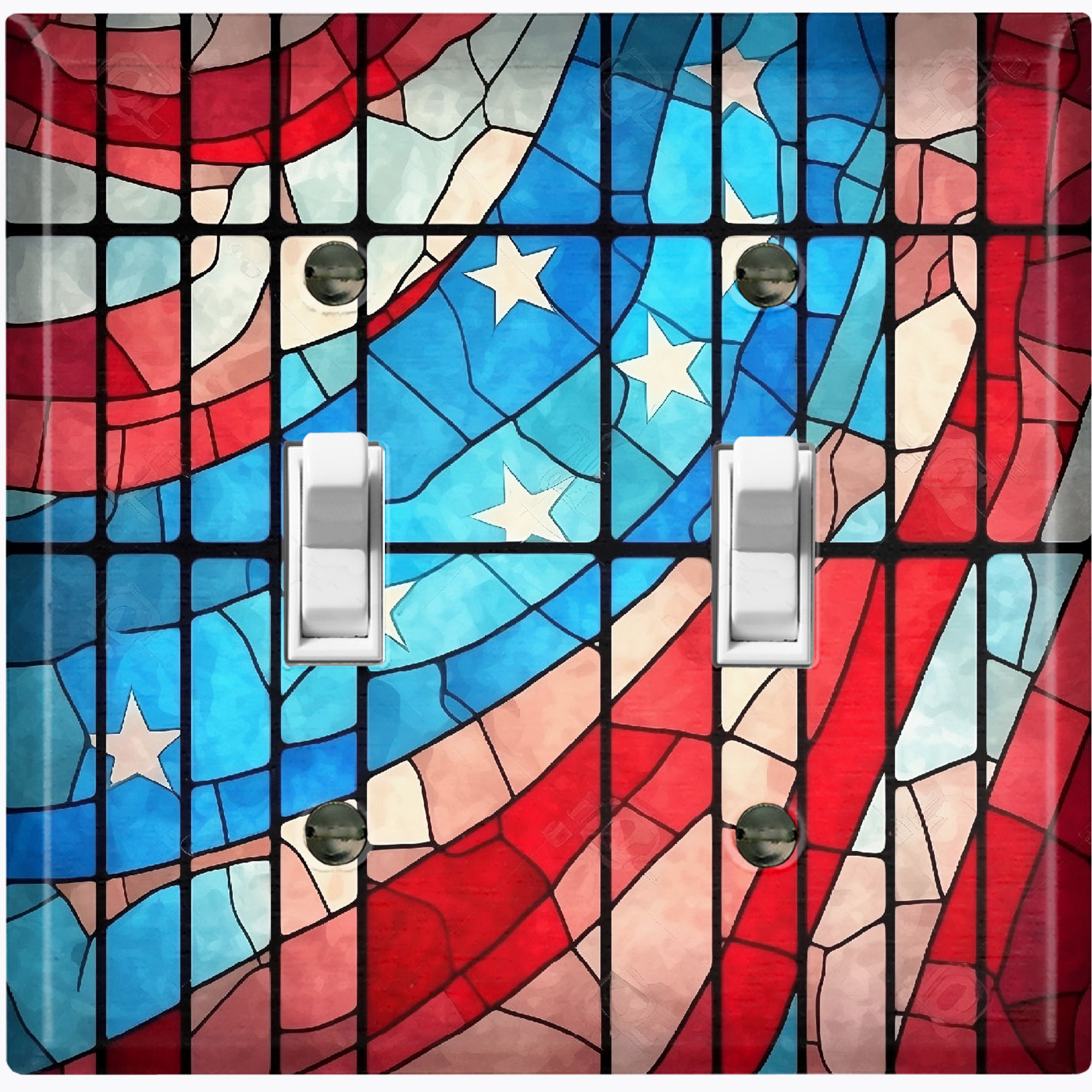 WorldAcc Metal Light Switch Plate Outlet Cover (United States Flag Tile ...