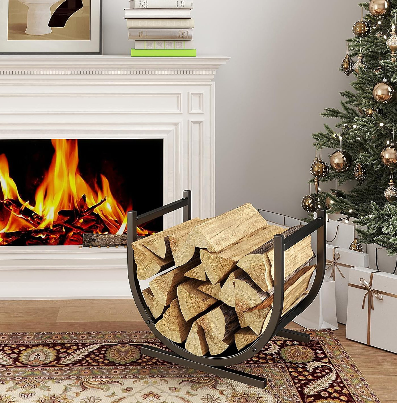 Latitude Run® Small Decorative Indoor/Outdoor Firewood Racks Fireside ...
