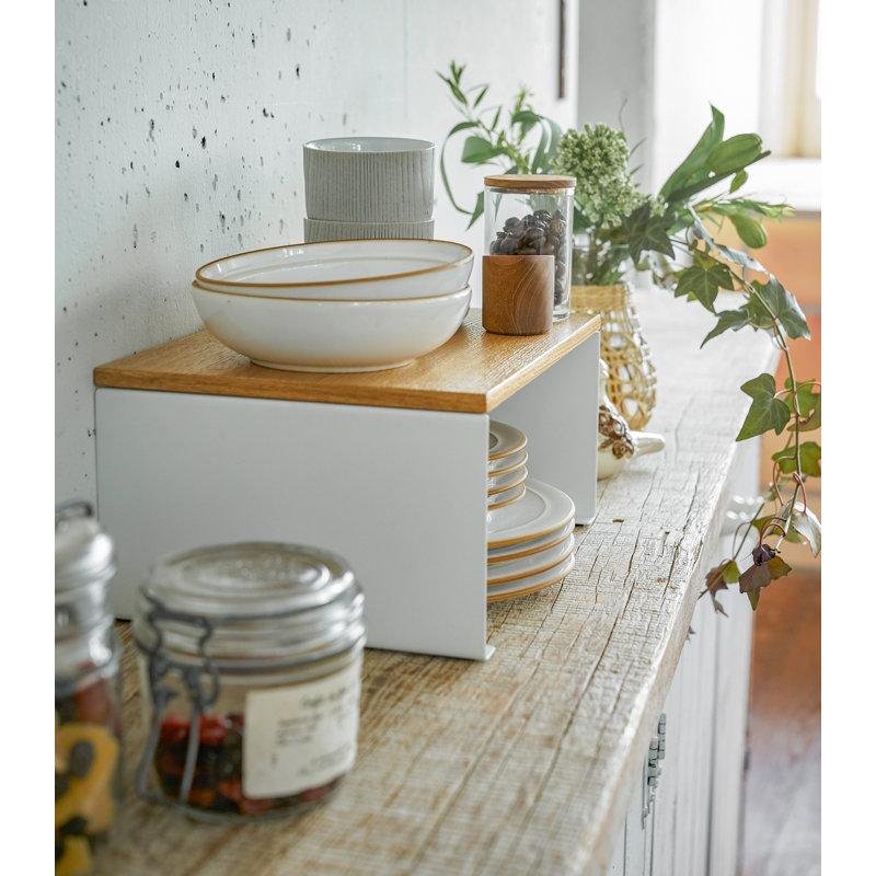 Yamazaki USA Tosca Yamazaki Home Wood-Top Stackable Kitchen Rack ...
