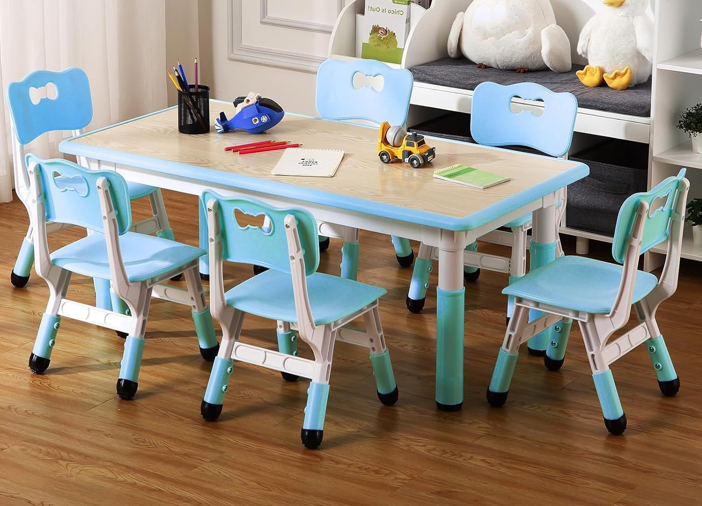 Isabelle & Max™ Kids Table And Chairs Set, Height Adjustable Desk With ...