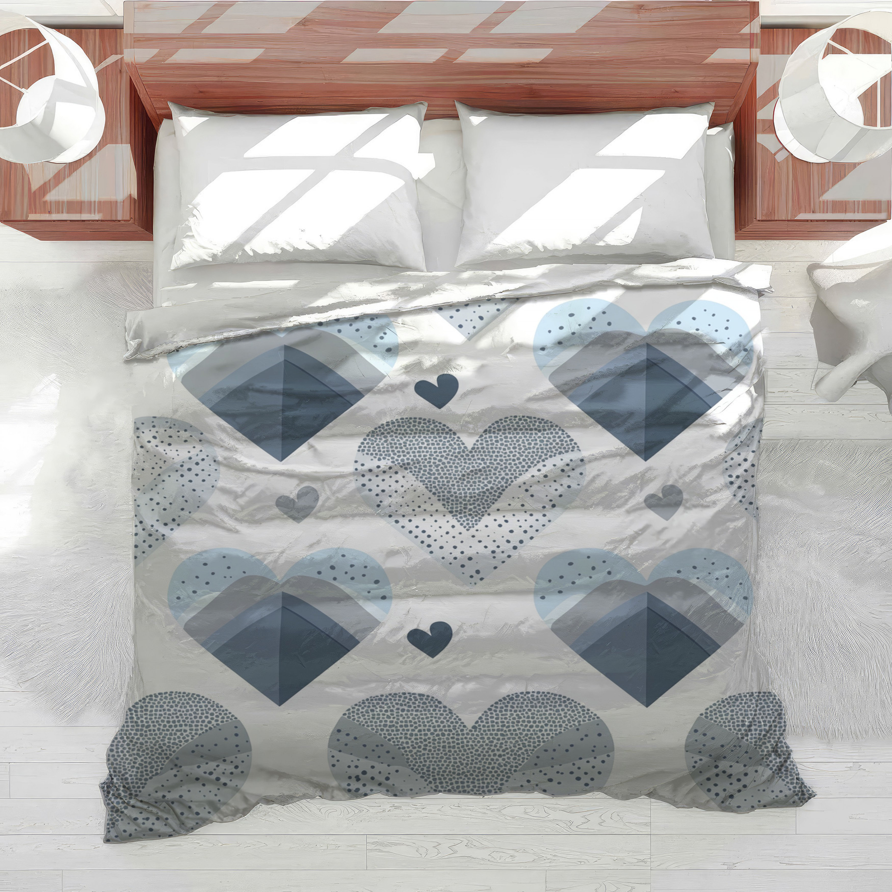 VisionDecor Hearts Bedding Romantic Comforter Parisian | Wayfair