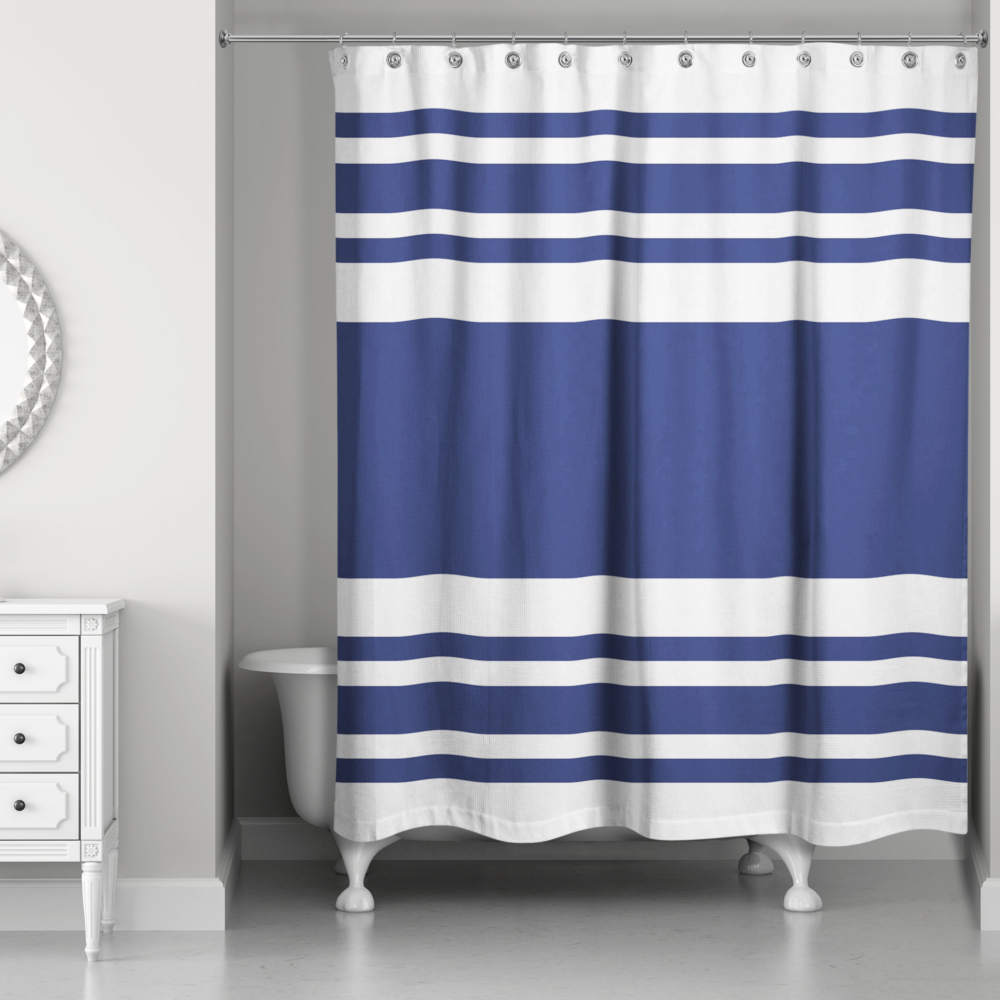 Beachcrest Home Sherree Striped Single Shower Curtain And Reviews Wayfair