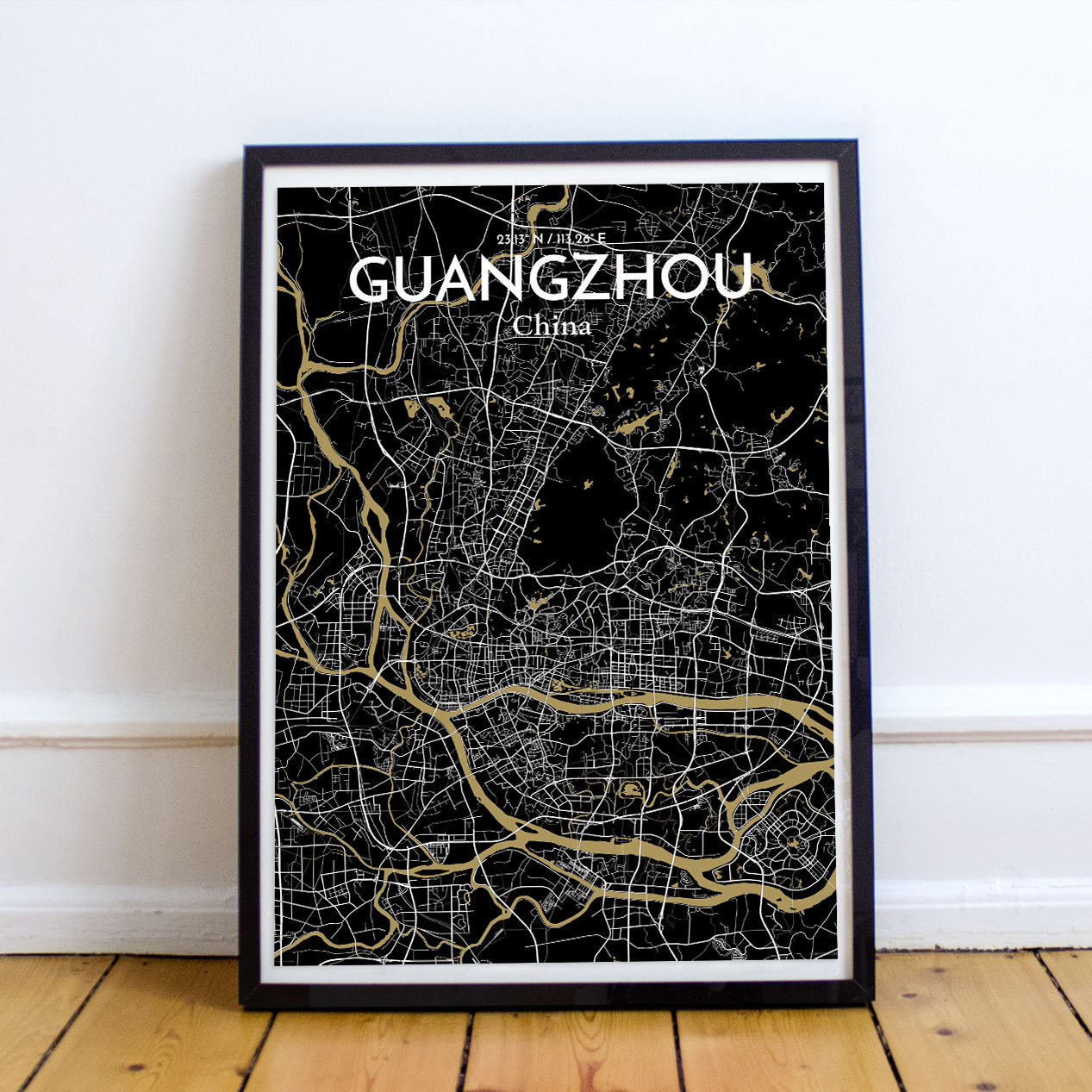 East Urban Home Guangzhou City Map - Unframed Graphic Art Print on ...