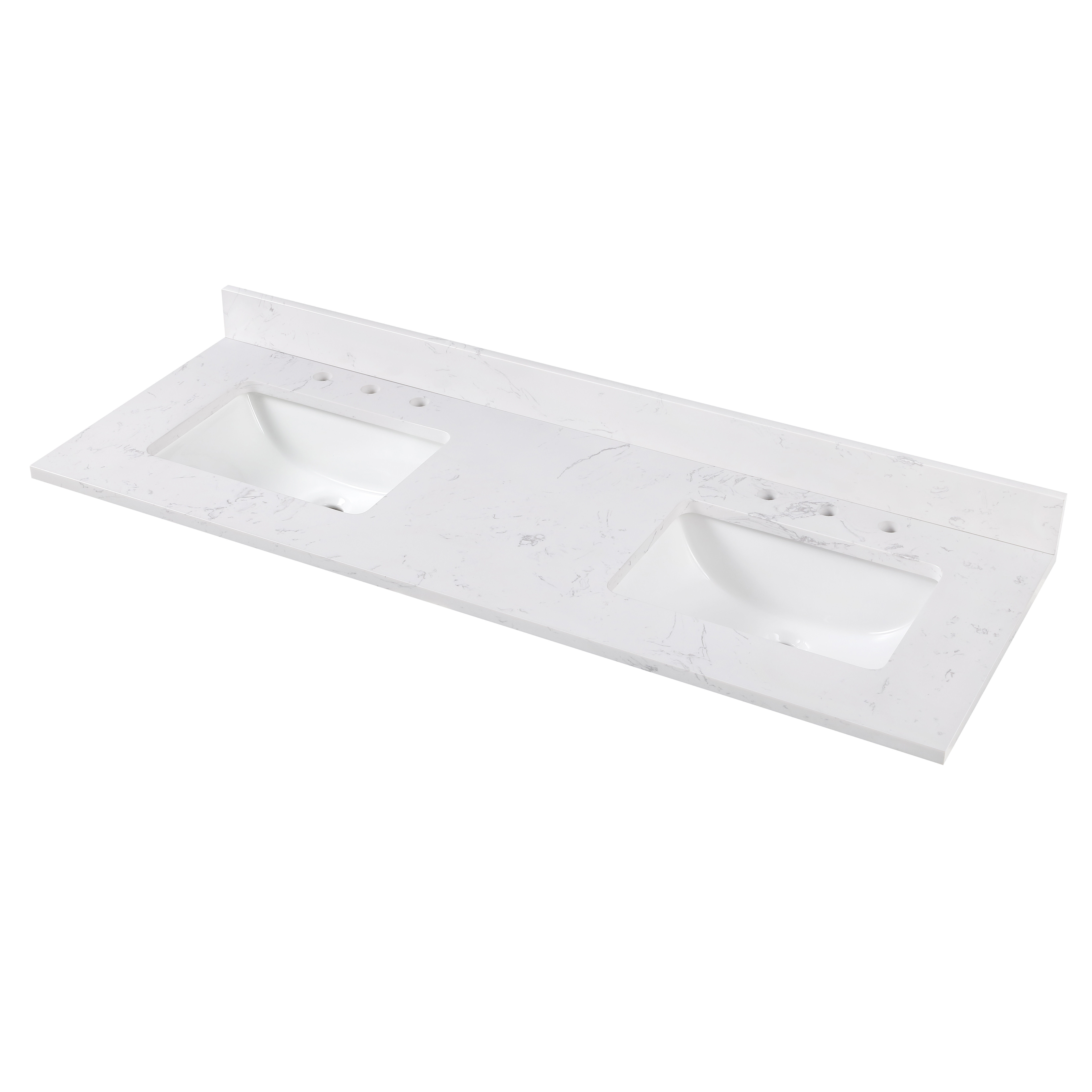 Avanity Cala 61" Double Bathroom Vanity Top in Engineered Stone with ...