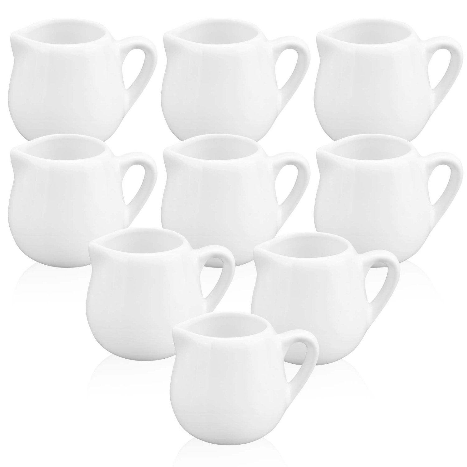Stack man 12 Pack 3 Oz Mini Ceramic Creamer With Handle, White ...