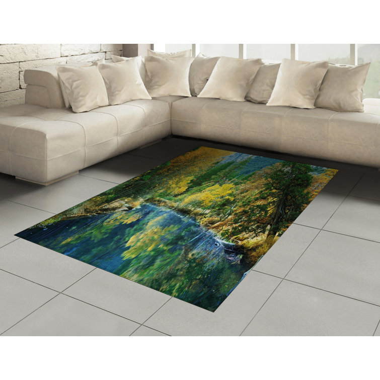 Union Rustic Nichole Flatweave Green/Blue/Yellow Rug | Wayfair.co.uk