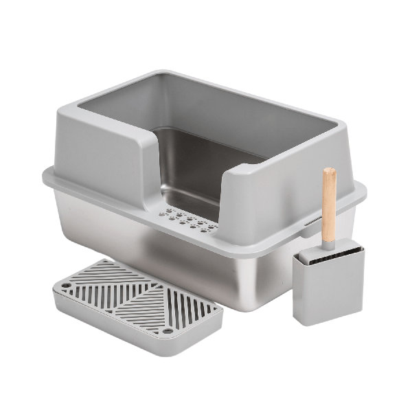 Tucker Murphy Pet™ Extra Large Stainless Steel Litter Box with High ...