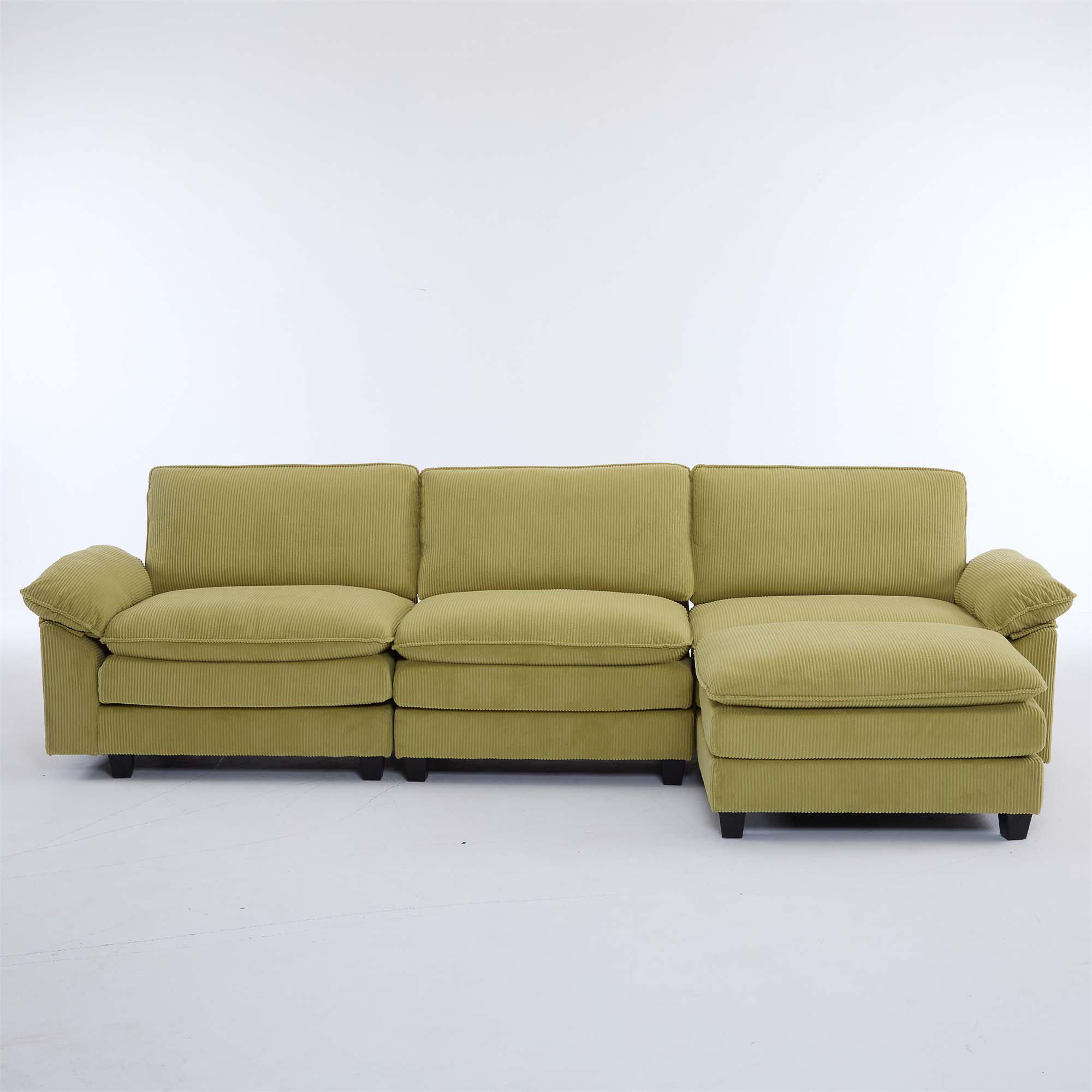 Latitude Run® Modular Sectional Sofa L - Shaped Corduroy High ...