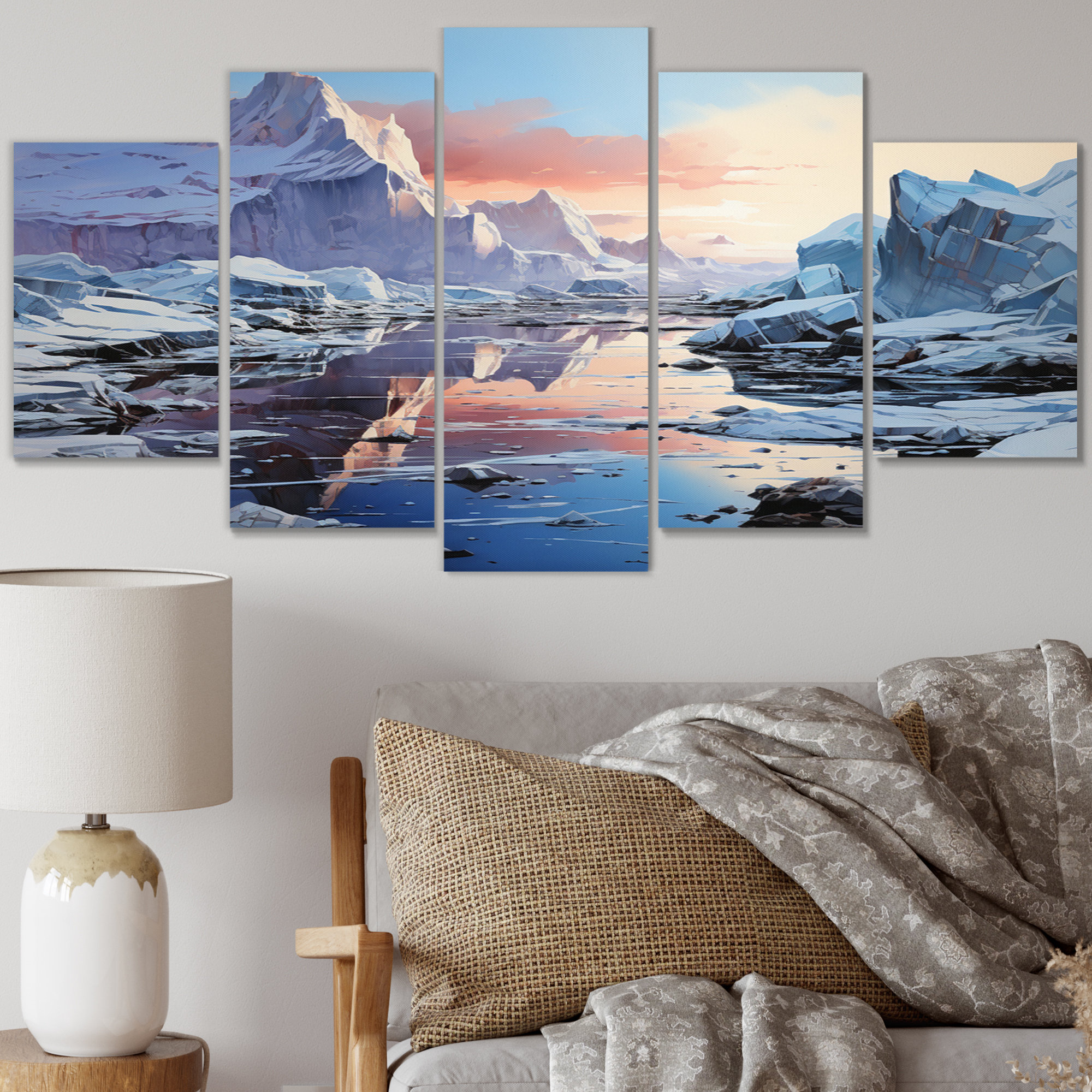 Design Art Antartica Antarctic Mirage Abstract On Metal 5 Pieces Print ...