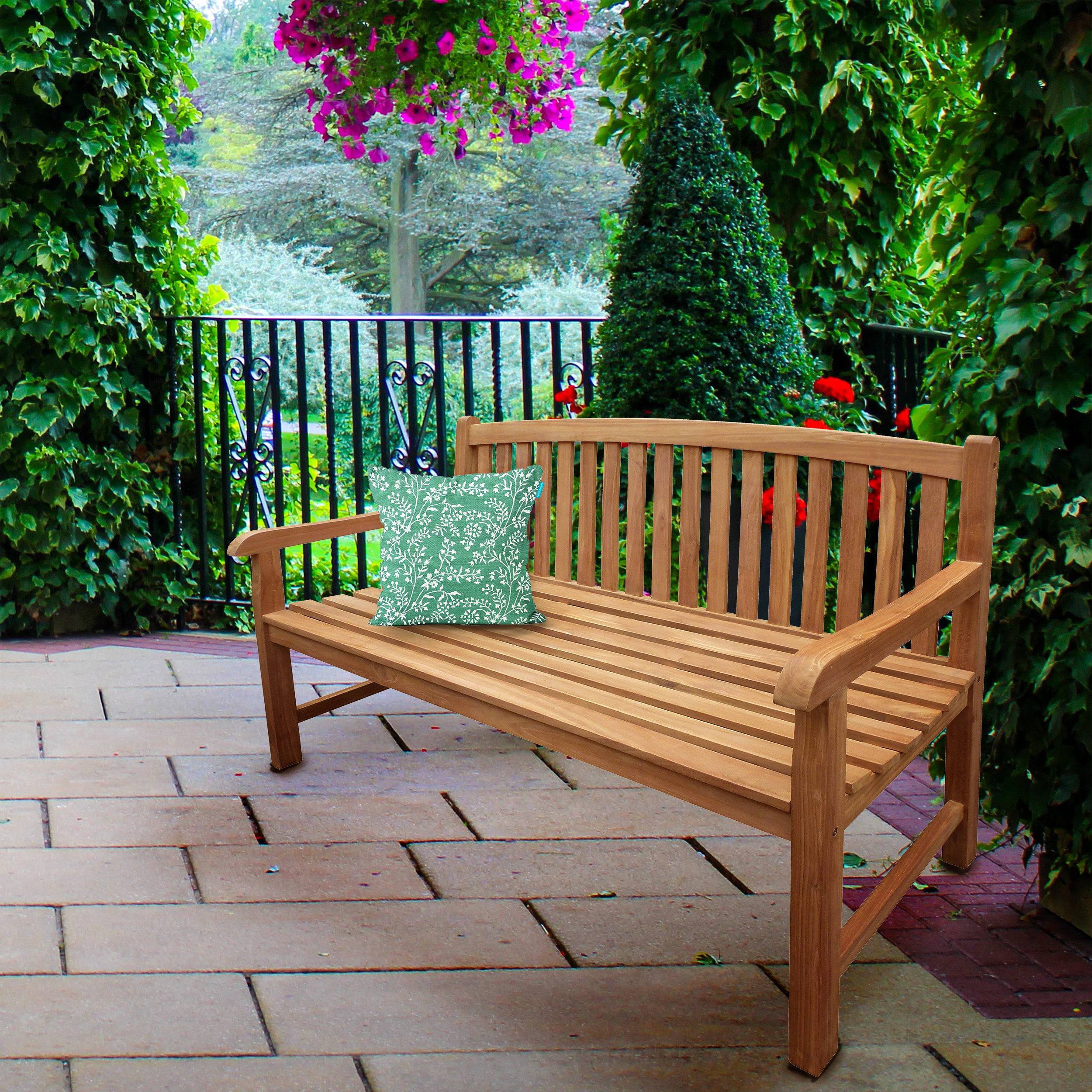 Highland Dunes Cosey Solid Teak Wood Garden & Patio Bench & Reviews ...