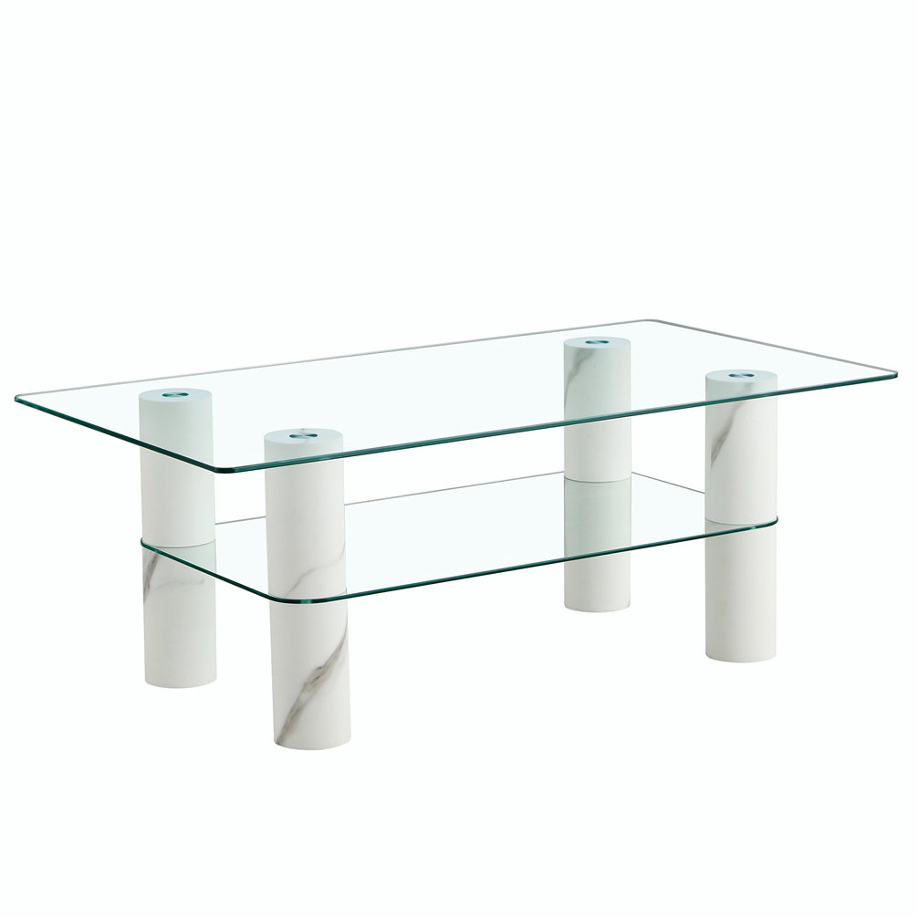 Wrought Studio™ Modern minimalist double layered transparent tempered ...