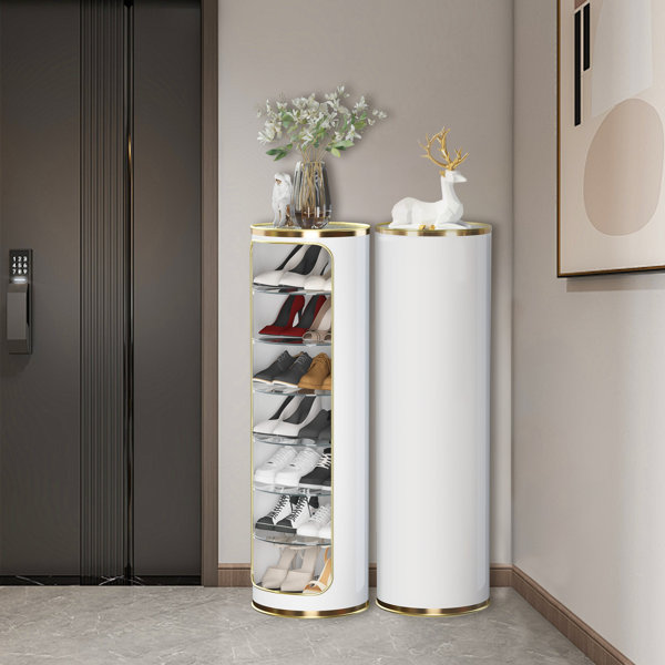 Everly Quinn 360° Rotating Shoe Cabinet, 7 Tiers Shoe Rack For Entryway ...