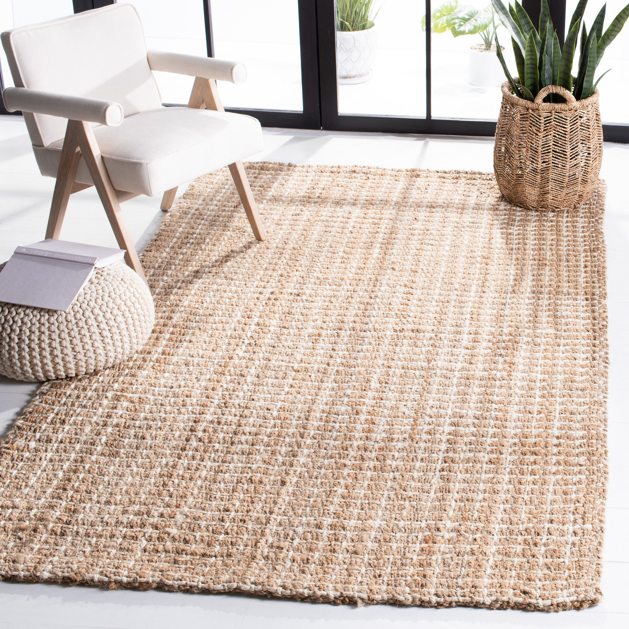 Bay Isle Home™ Cardoso Natural Fiber Hand Loomed Jute Abstract Rug ...