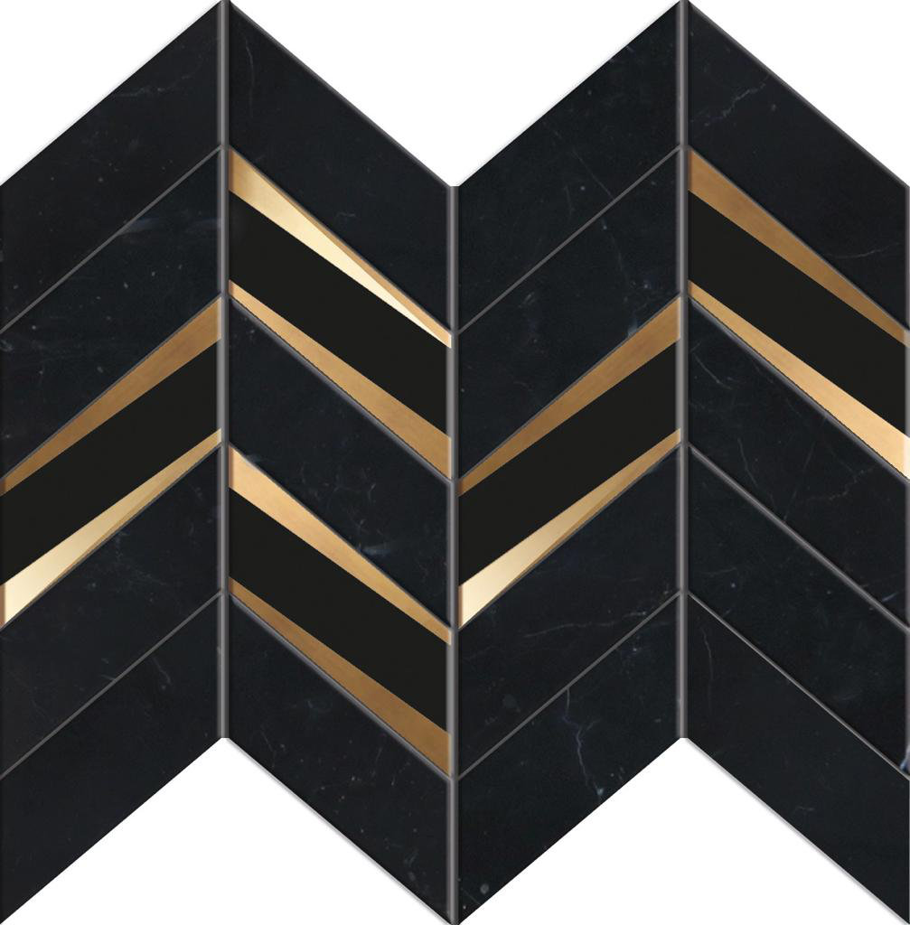 Belluno Designs Vena 2" x 5" Marble Chevron Mosaic Wall Tile | Wayfair