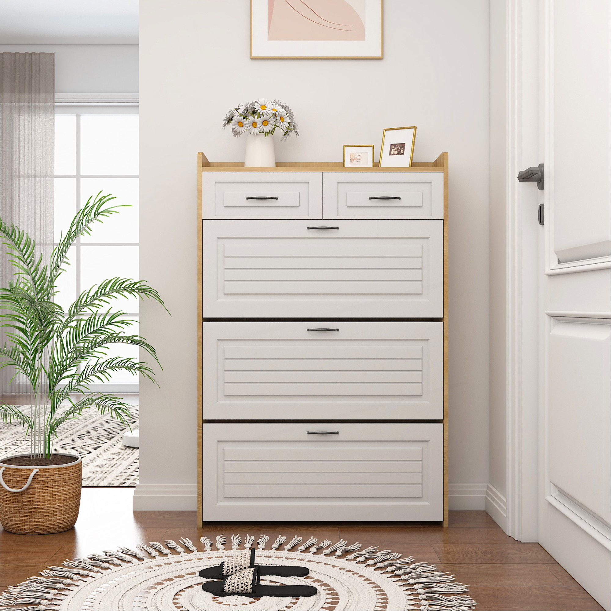 Latitude Run® Versatile Shoe Cabinet With Ample Storage And Adjustable ...