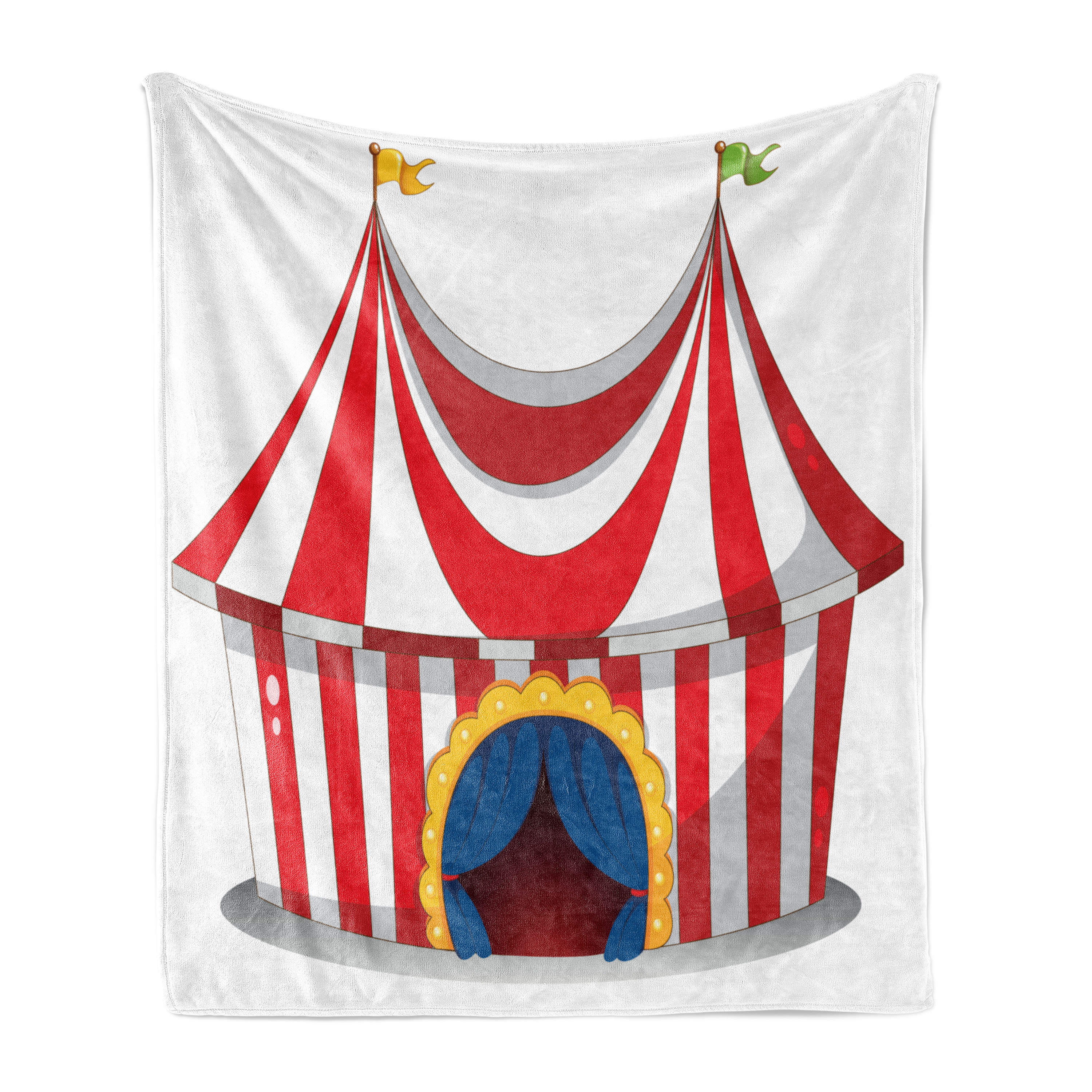Ambesonne Vintage Fleece Throw Blanket Nostalgic Circus Flag Red White ...