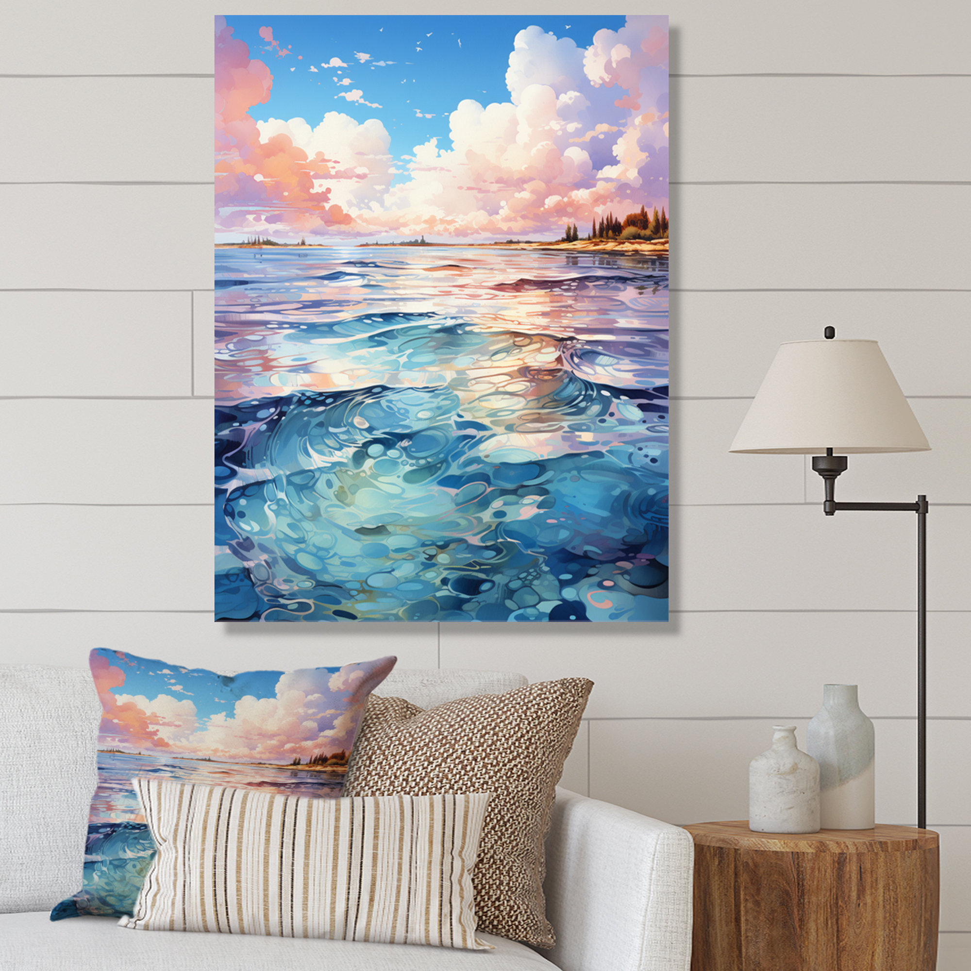 Dovecove Clouds Aqua Mirage - Nautical & Beach Wall Art Prints | Wayfair