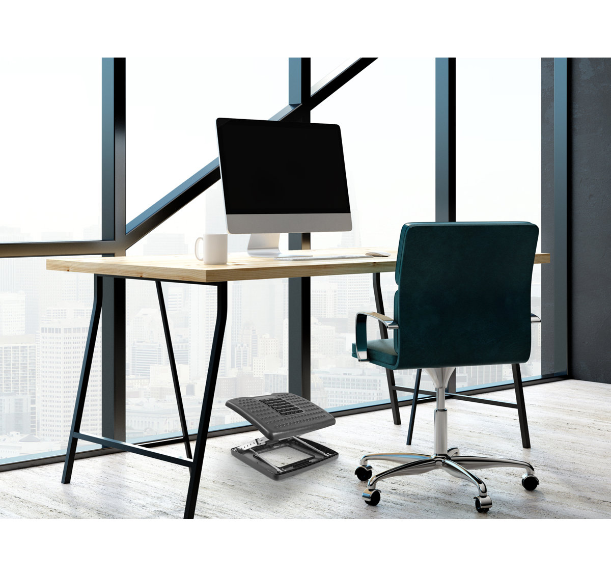 Mount-It! Height Adjustable Massaging Bead Footrest | Tilt Foot Rest ...