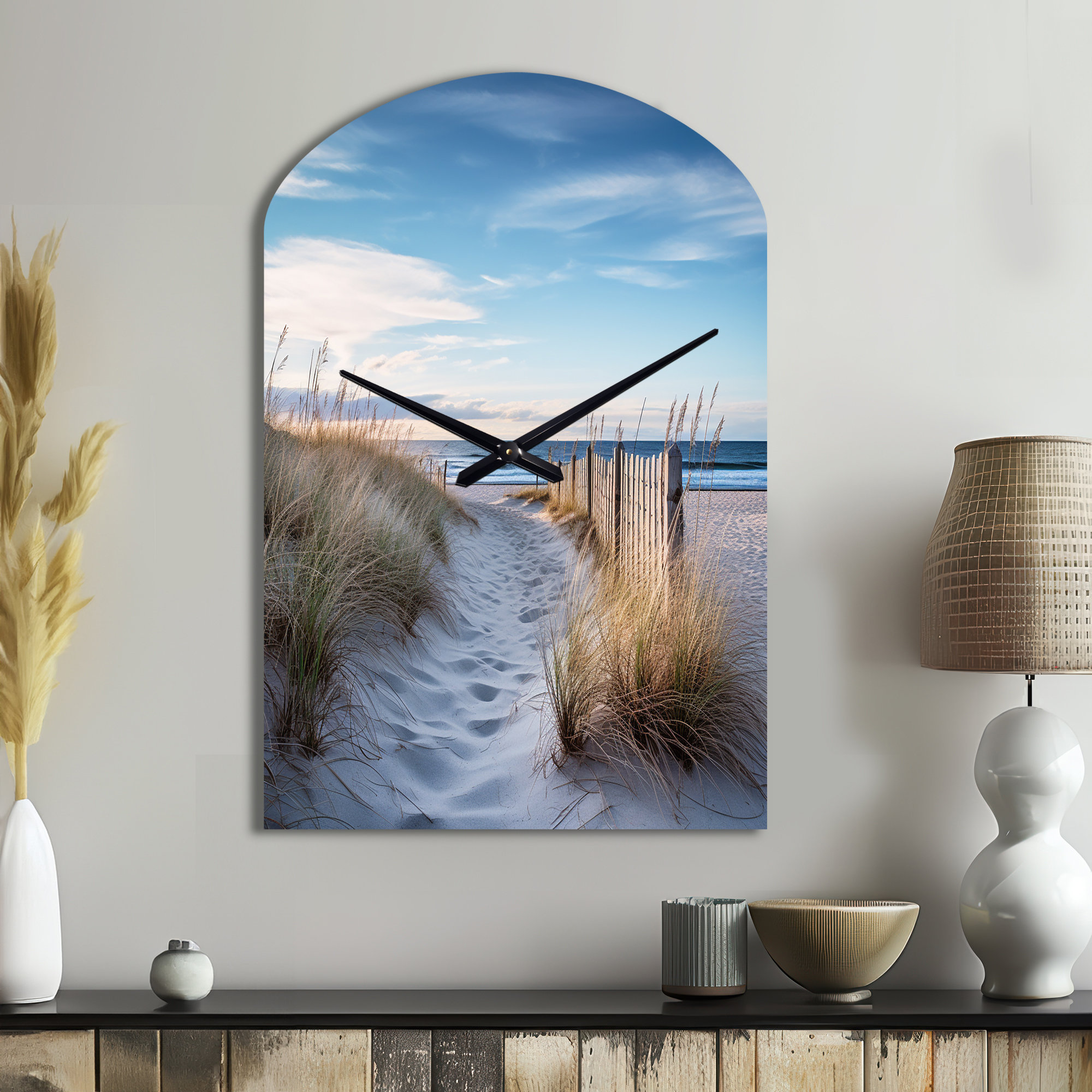 Design Art Path To The Beach II - Beach Sand Asymmetrical Metal Wall ...