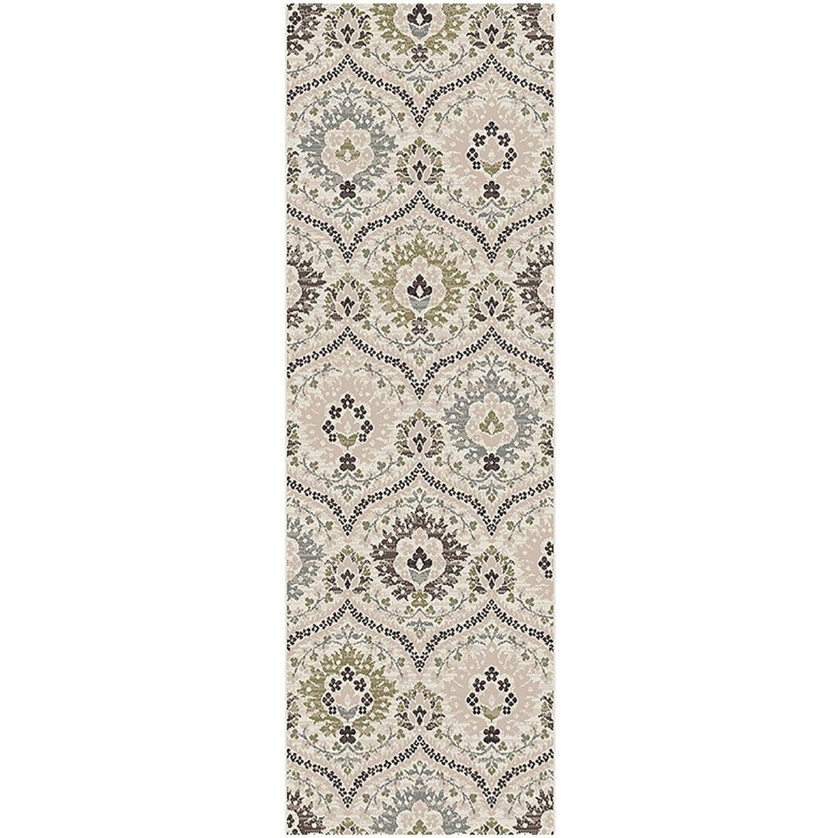 Bungalow Rose Ikat Machine Woven Runner 2' x 11' Area Rug in Brown/Gray ...