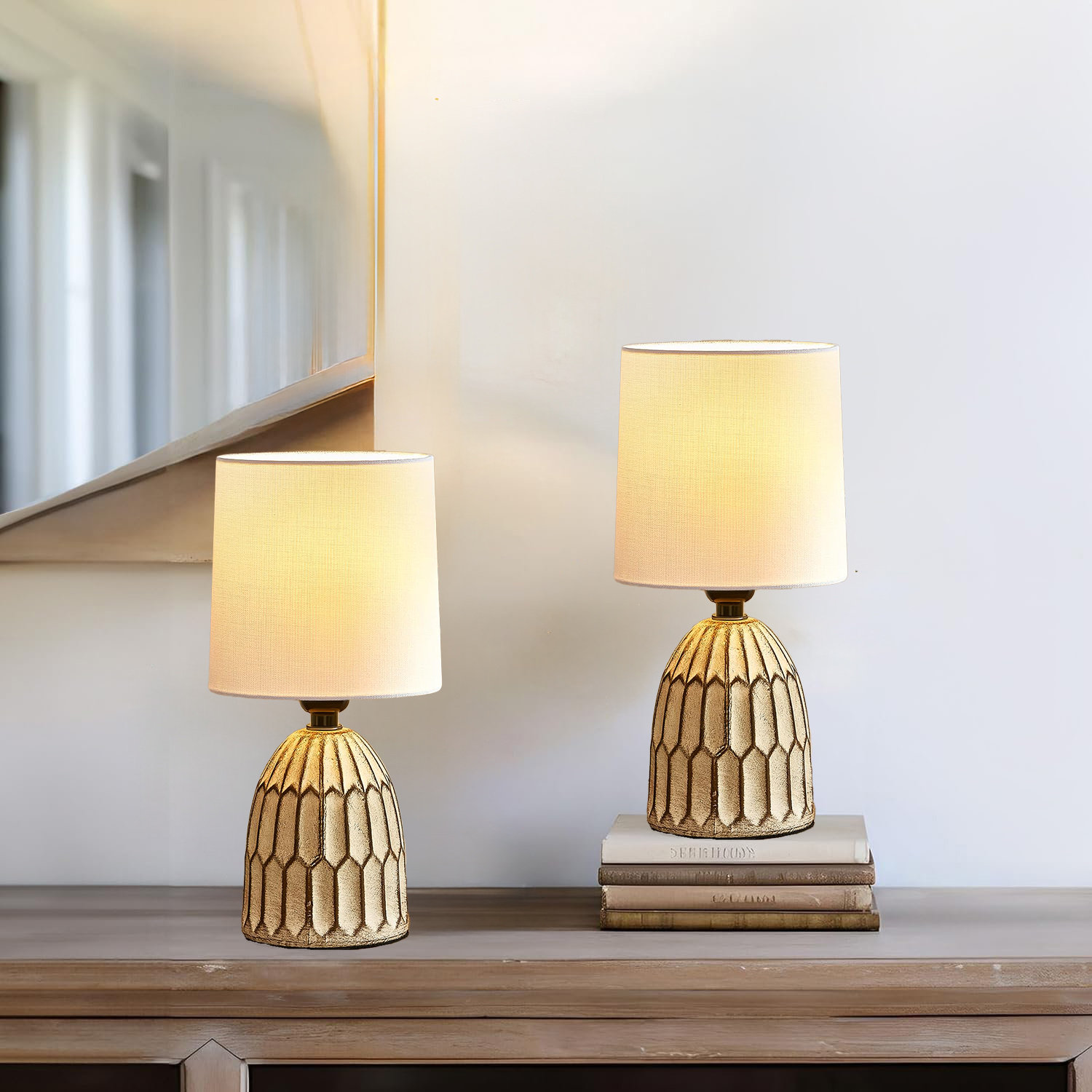 Mercer41 Small Modern Living Room Table Lamp, 2-Pack Set | Wayfair