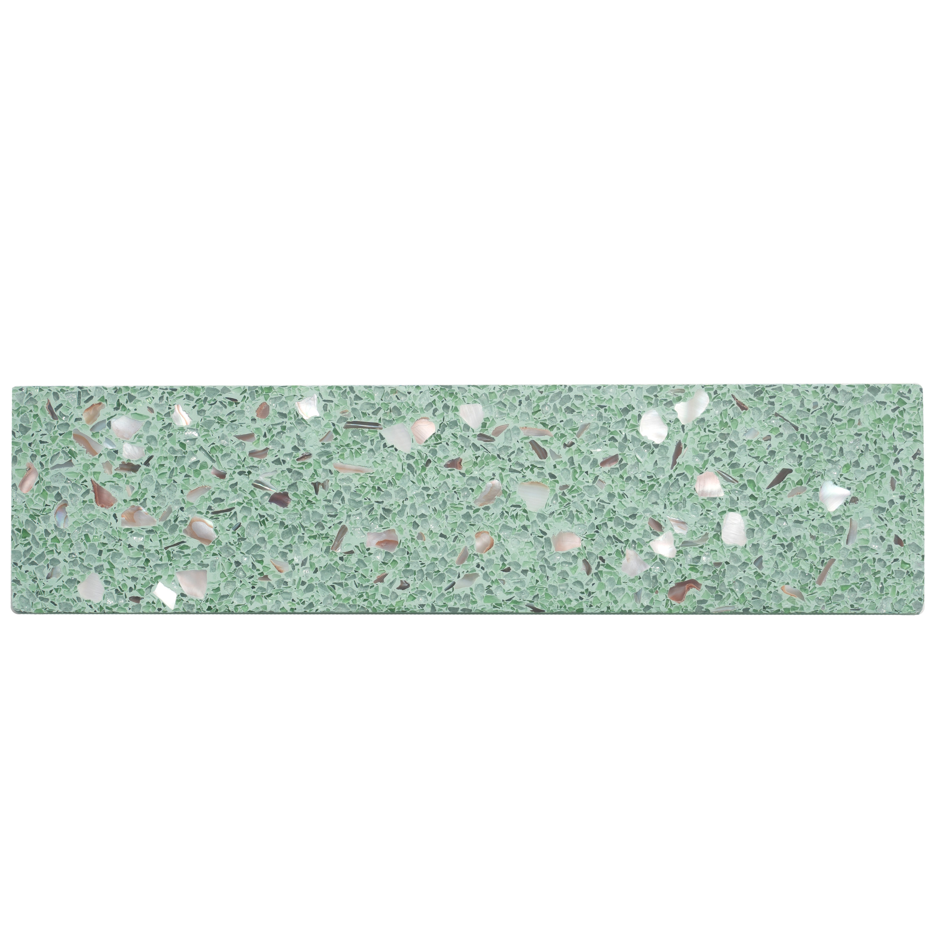 Apollo Tile Amalfi 3x12 in. Mint Green with Copper flecks Glossy Shell ...