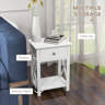 FOSHNATURE Farmhouse Style Side Table with X-Frame Design and Spacious ...