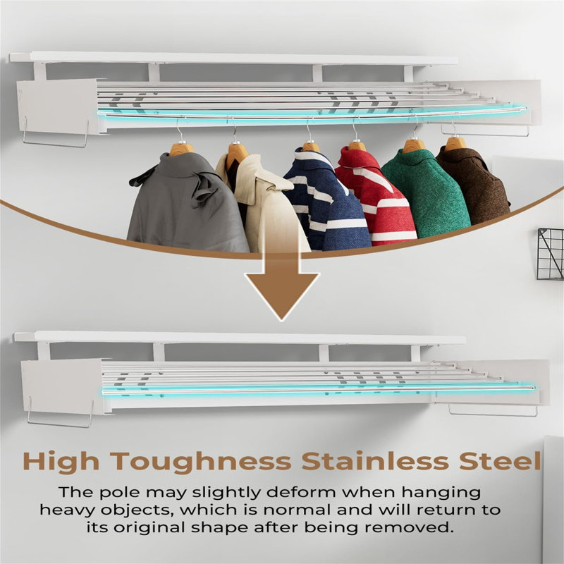Rebrilliant Stainless Steel Wall-Mounted Drying Rack | Wayfair