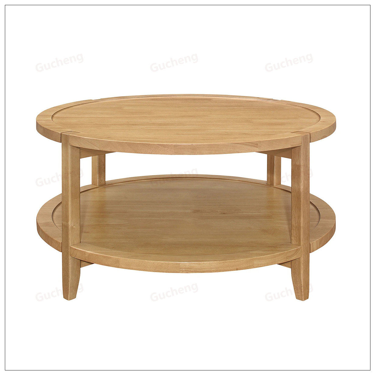 Corrigan Studio® Round Wooden Coffee Table with Bottom Shelf, Durable ...