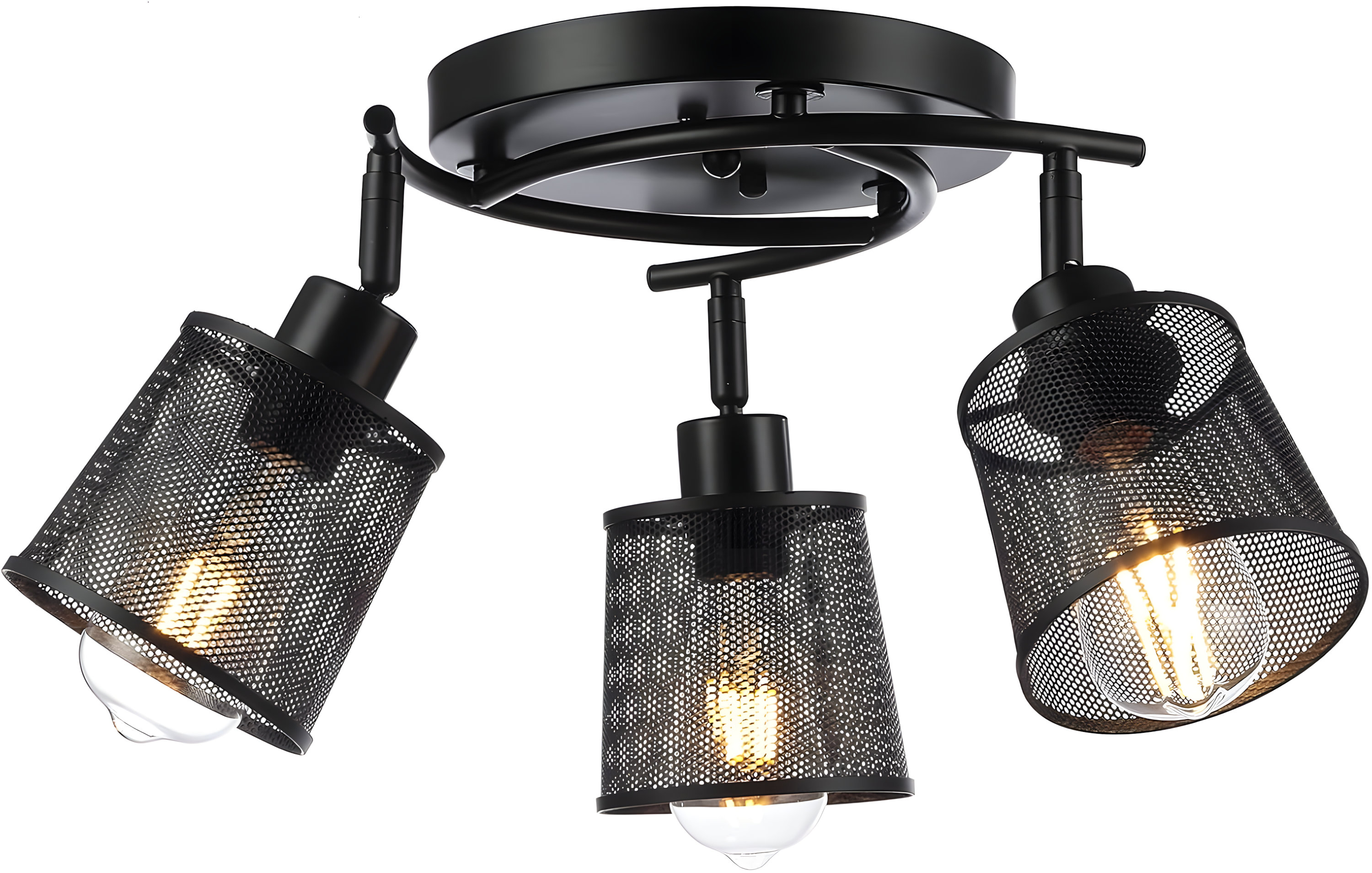 Trent Austin Design 3-Light Vintage Black Semi-Flush Mount Ceiling ...