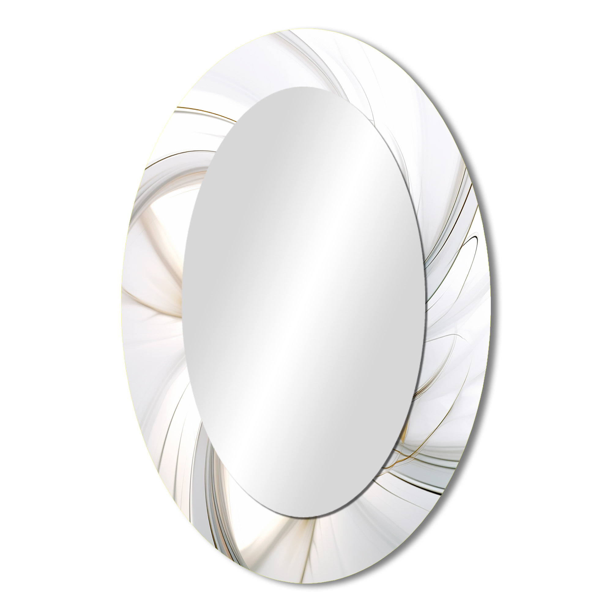 Dakota Fields Fractal Flower Joy In Cosmic White I - Large Oval Wall ...