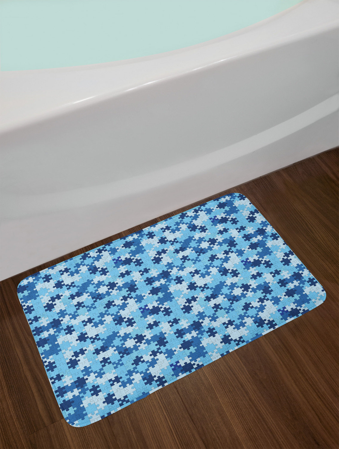 Ambesonne Puzzle Pattern Bath Rug | Wayfair