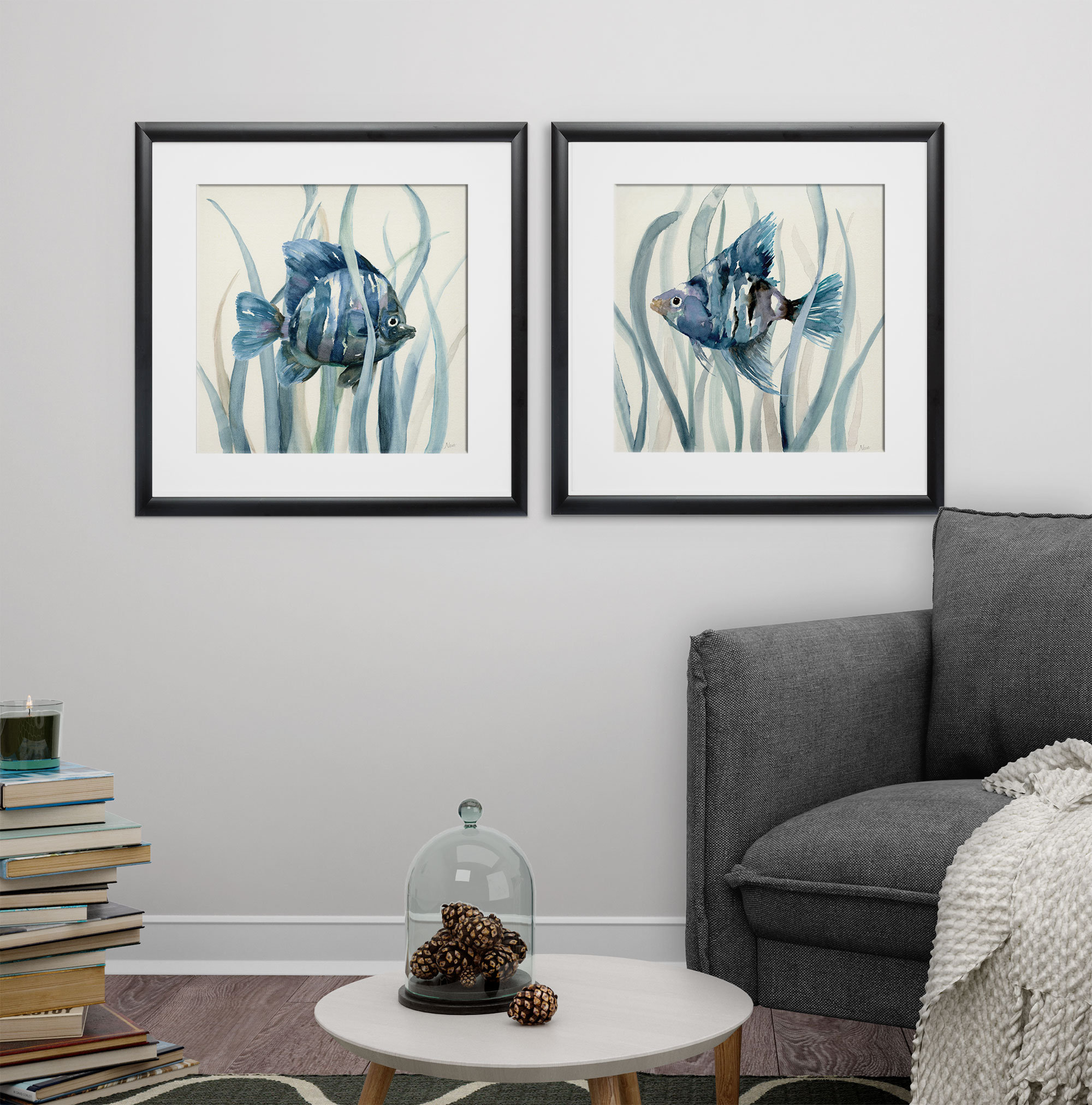 Rosecliff Heights 'Fish' 2 Piece Framed Print Set & Reviews | Wayfair