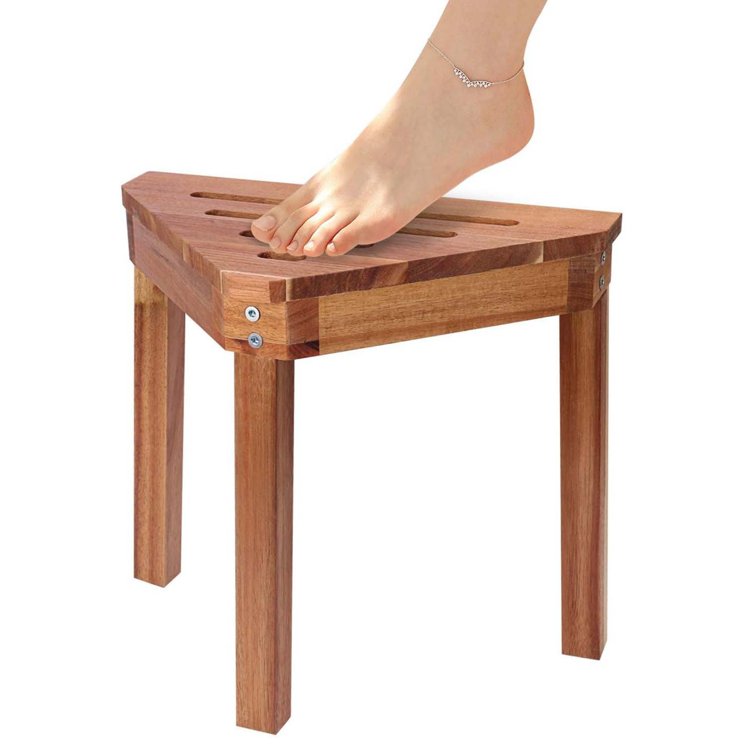 Ophelia & Co. Wooden Shower Foot Stool For Shaving Legs, 12 Inch Tall ...